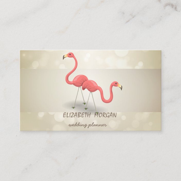 Elegant Professional Bokeh, Stripe, Flamingo Business Card | Zazzle.com