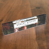 Elegant Professional Botanical Foliage Desk Name Plate | Zazzle