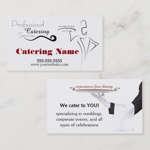Elegant Professional Catering Business Cards | Zazzle