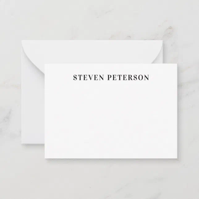 Elegant Professional Classic Simple Formal Black Note Card | Zazzle