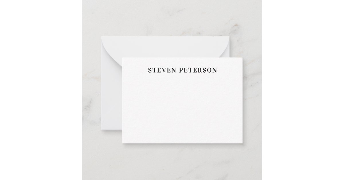 Elegant Professional Classic Simple Formal Black Note Card | Zazzle