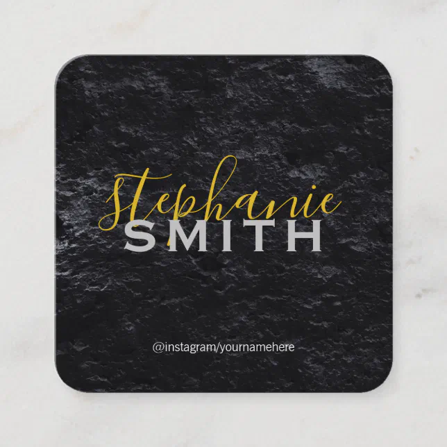 Elegant Professional Cursive / Slate Square Business Card | Zazzle
