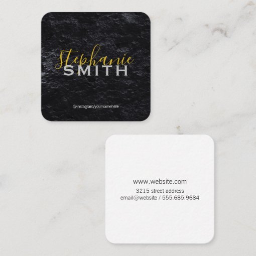 Elegant Professional Cursive / Slate Square Business Card | Zazzle