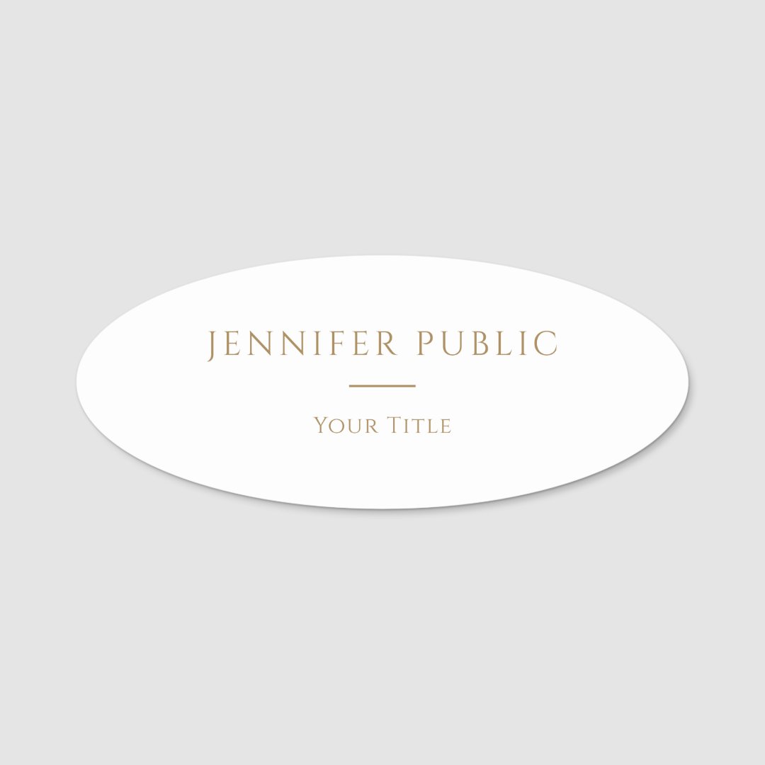 Elegant Professional Employee Modern Template Name Tag | Zazzle
