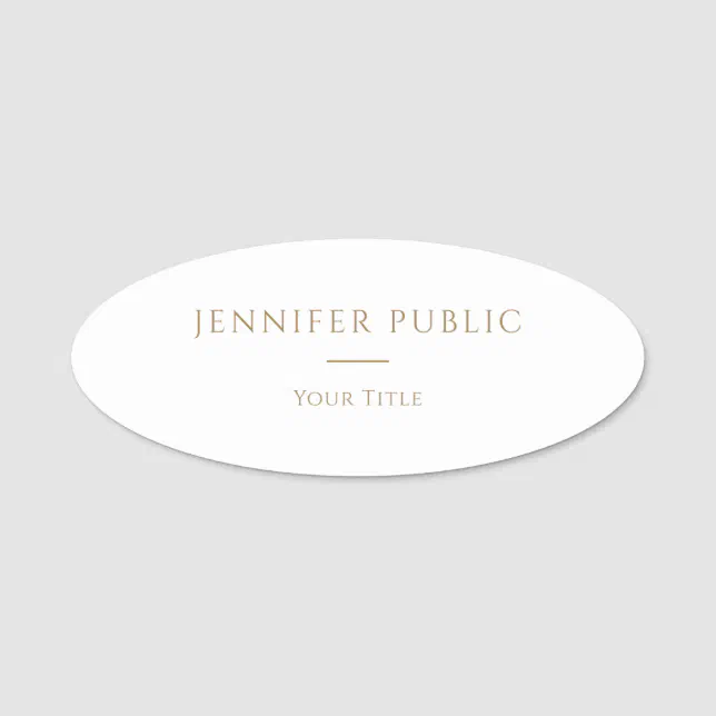 Elegant Professional Employee Modern Template Name Tag | Zazzle