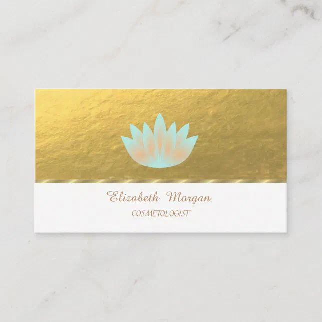 Elegant Professional Faux Gold Lotus Business Card Zazzle