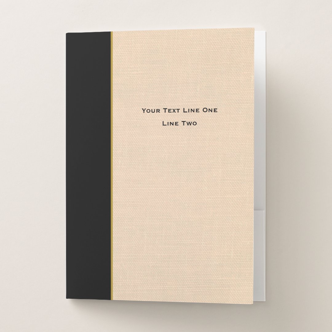 Elegant Professional Faux Tweed and Black Pocket Folder | Zazzle