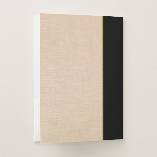 Elegant Professional Faux Tweed and Black Pocket Folder | Zazzle