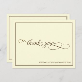 Elegant Professional Flat Thank You Card | Zazzle