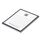Elegant Professional Gold Initial Logo Lined Notepad | Zazzle