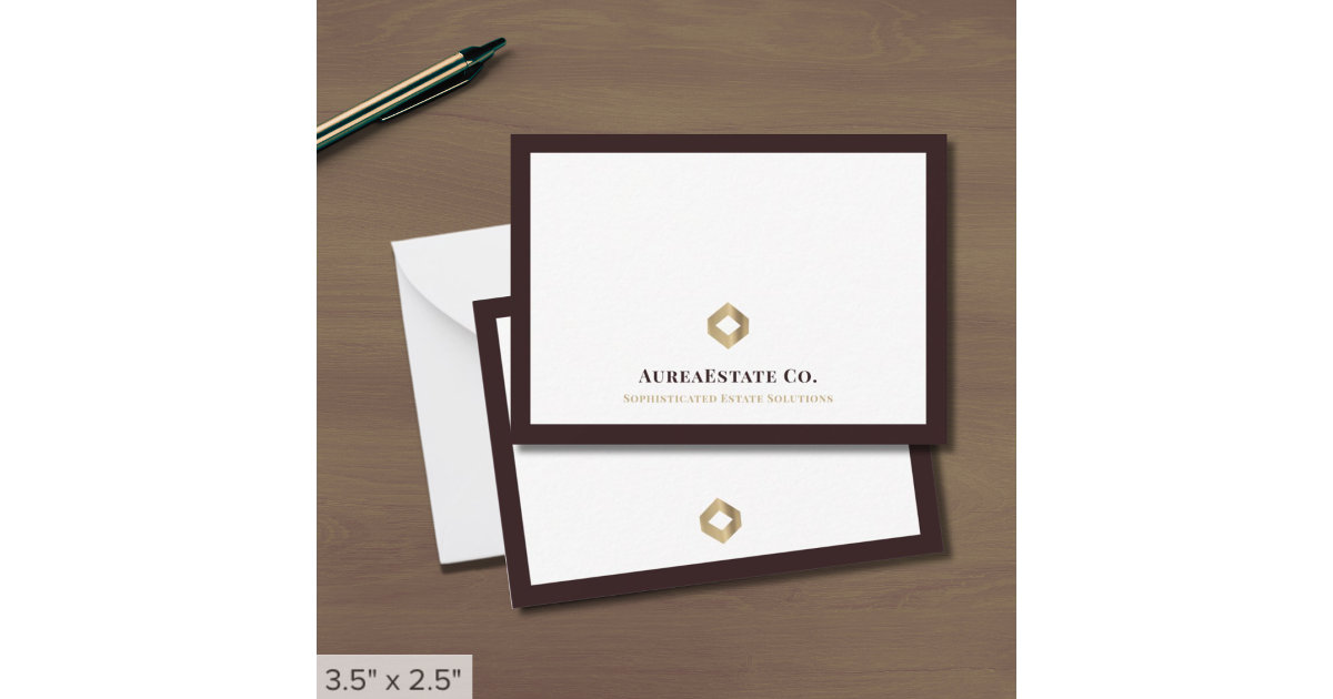 Elegant Professional Gold Logo Note Card | Zazzle