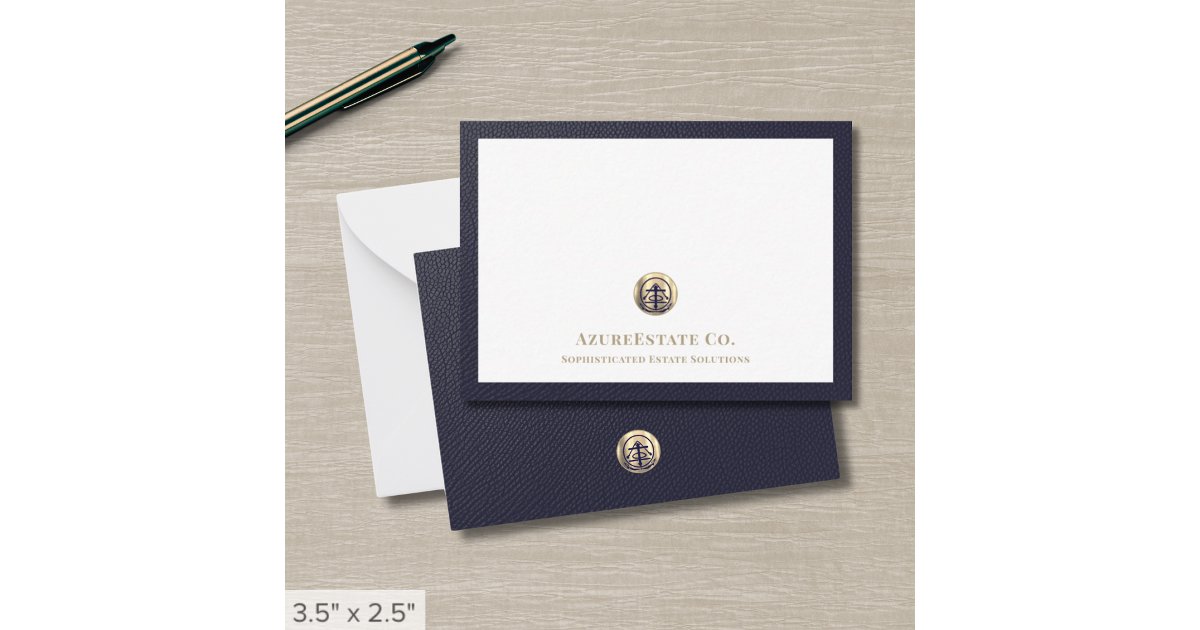 Elegant Professional Gold Logo Note Card | Zazzle