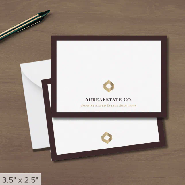 Elegant Professional Gold Logo Note Card | Zazzle