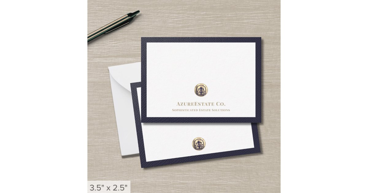 Elegant Professional Gold Logo Note Card | Zazzle