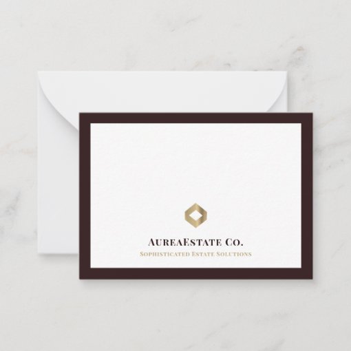 Elegant Professional Gold Logo Note Card | Zazzle