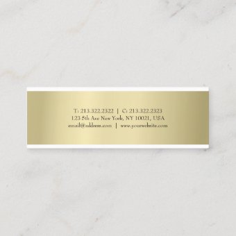 Elegant Professional Gold Look Minimalistic Modern Mini Business Card ...