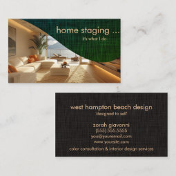 Elegant Professional Home Staging Business Card | Zazzle