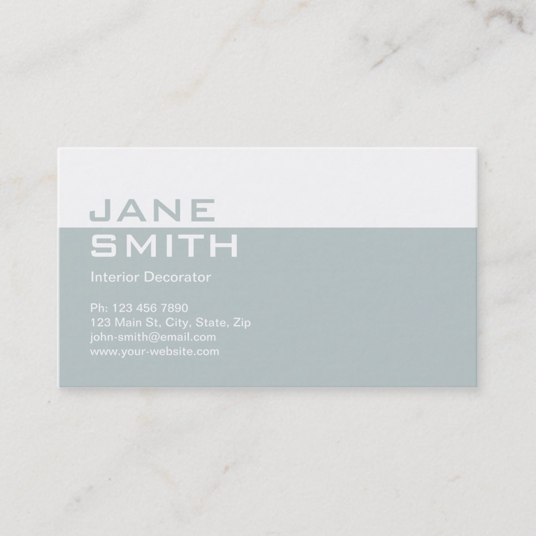 Elegant Professional Interior Design Decorator Business Card | Zazzle