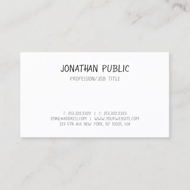 Elegant Professional Modern Hand Script Simple Business Card | Zazzle