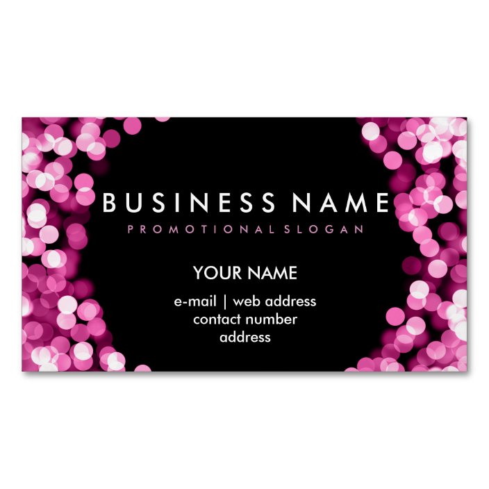Elegant Professional Pink Hollywood Glam Lights Magnetic Business Card ...