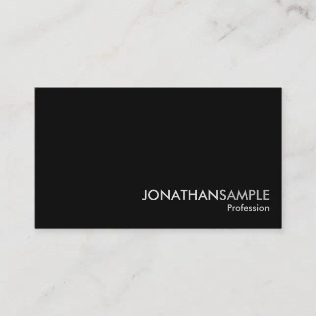 Elegant Professional Plain Black White Grey Matte Business Card | Zazzle