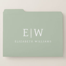 Elegant Professional Simple Monogram Minimalist File Folder | Zazzle