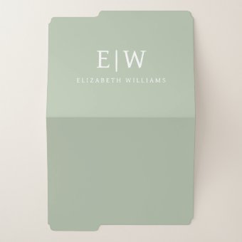Elegant Professional Simple Monogram Minimalist File Folder | Zazzle