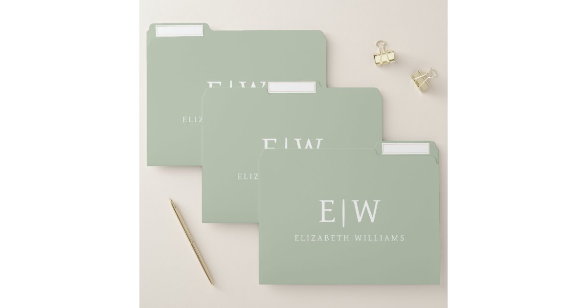 Elegant Professional Simple Monogram Minimalist File Folder | Zazzle