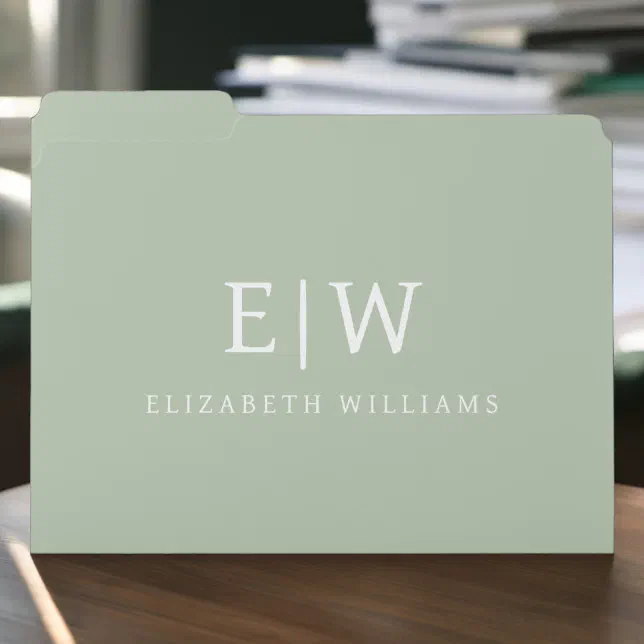 Elegant Professional Simple Monogram Minimalist File Folder | Zazzle