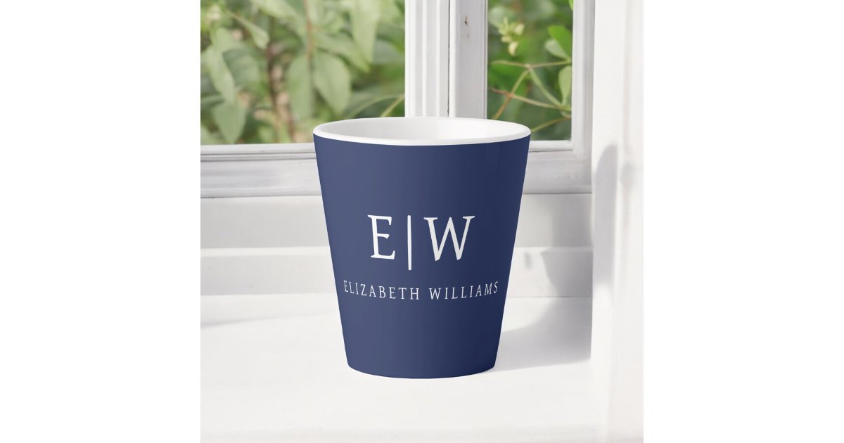 Elegant Professional Simple Monogram Minimalist Latte Mug | Zazzle