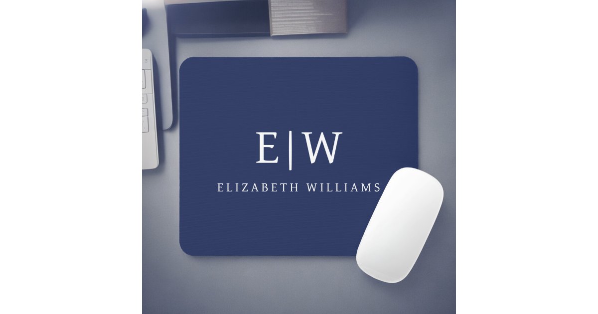 Elegant Professional Simple Monogram Minimalist Mouse Pad | Zazzle