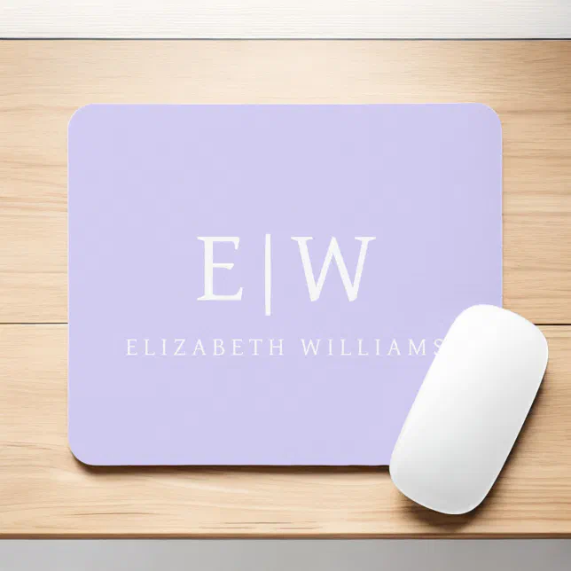 Elegant Professional Simple Monogram Minimalist Mouse Pad | Zazzle