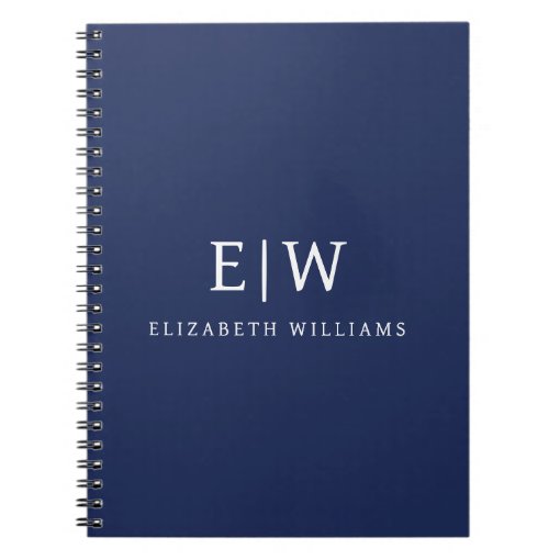 Elegant Professional Simple Monogram Minimalist Notebook | Zazzle