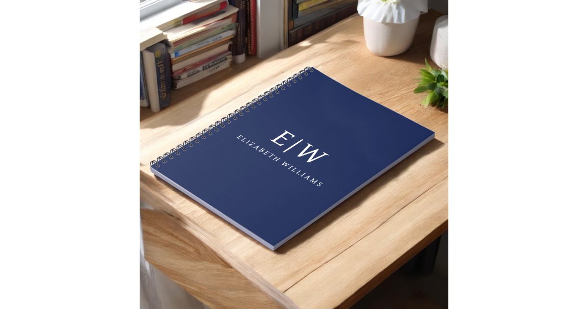 Elegant Professional Simple Monogram Minimalist Notebook | Zazzle
