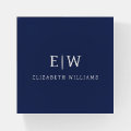 Elegant Professional Simple Monogram Minimalist Paperweight | Zazzle