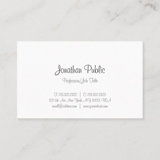Elegant Professional Simple Template Calligraphy Business Card | Zazzle