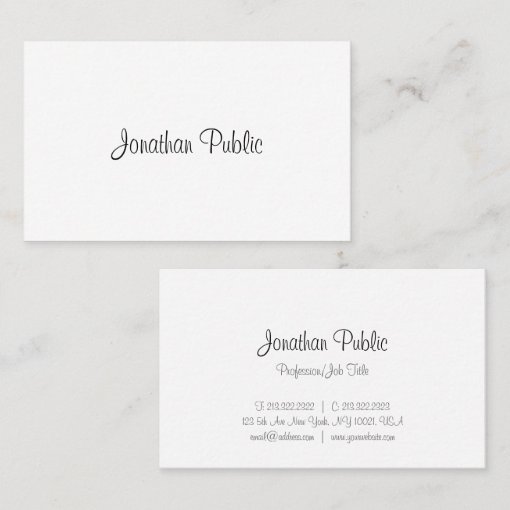 Elegant Professional Simple Template Calligraphy Business Card | Zazzle