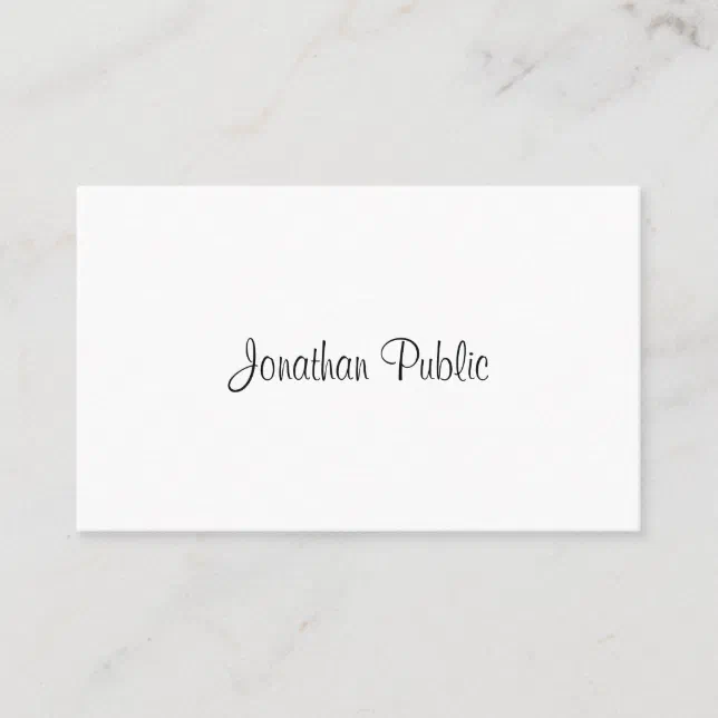 Elegant Professional Simple Template Calligraphy Business Card | Zazzle
