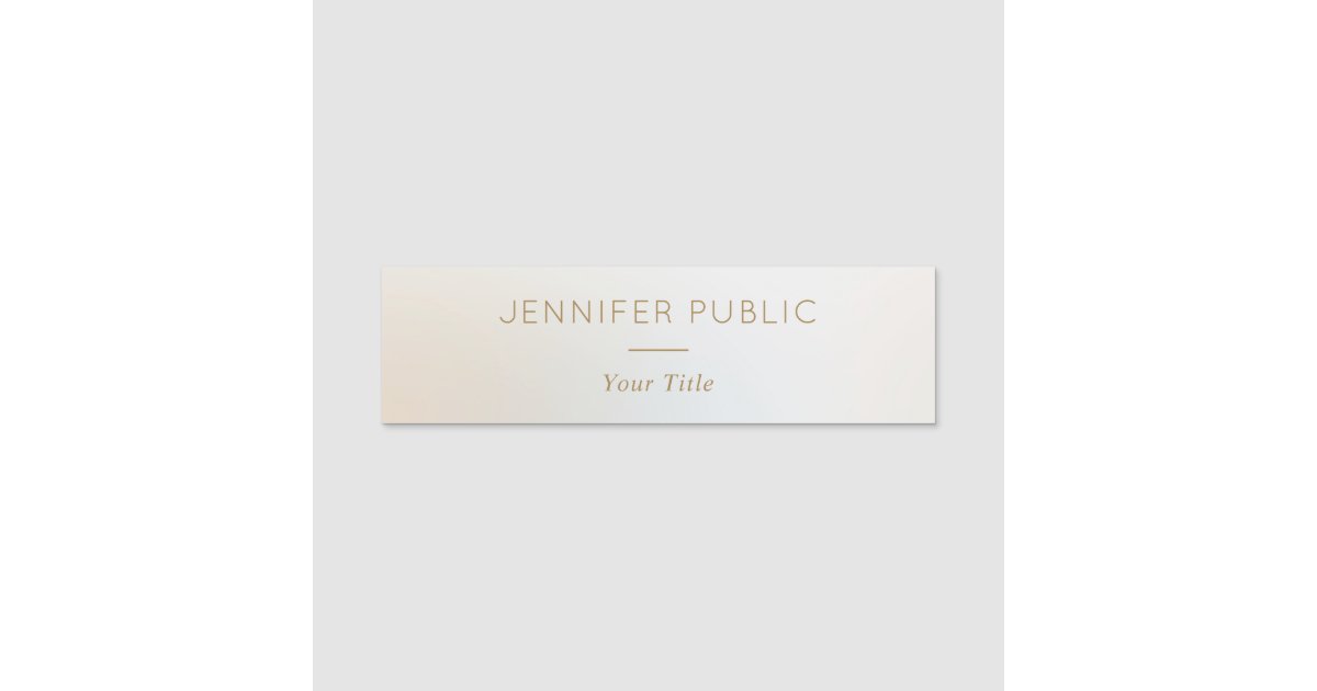 Elegant Professional Staff Employee Template Name Tag | Zazzle