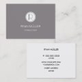 Elegant Professional Titanium and Monogram Business Card | Zazzle