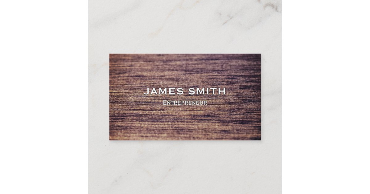 Elegant&Professional Wood Finish Business Card | Zazzle