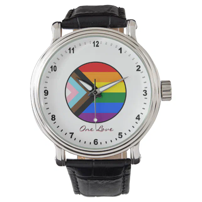 Elegant Progress Rainbow flag Watch /Pride colours | Zazzle