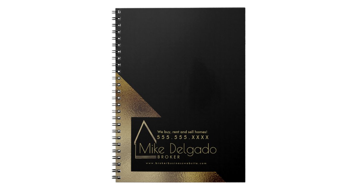 Elegant Property Manager Broker Home Business Notebook | Zazzle