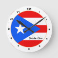 Elegant Puerto Rico, Puerto Rican Flag / House Round Clock | Zazzle