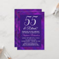 Elegant Purple 55 and Retired Retirement Party Invitation | Zazzle