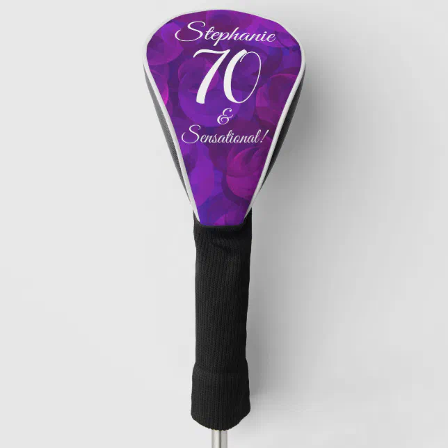 Elegant Purple 70 and Sensational Birthday Party Golf Head Cover | Zazzle