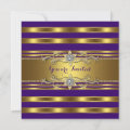 Elegant Purple and Gold Birthday Party Invitation | Zazzle