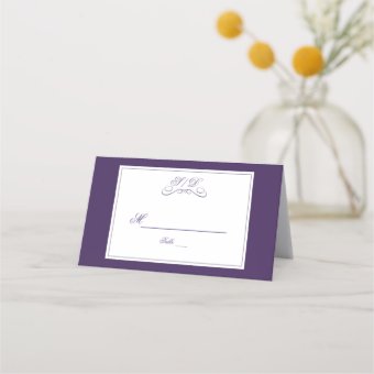 Elegant Purple and White Border Table Number Place Card | Zazzle