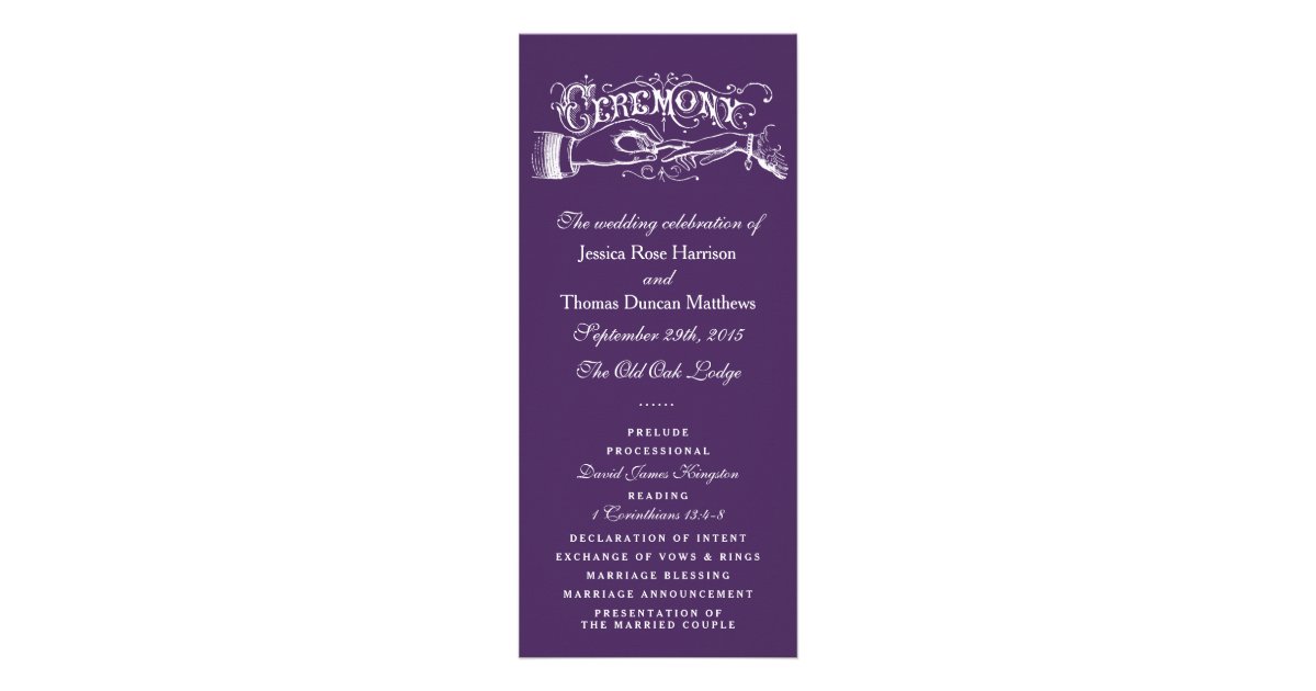 Purple Wedding Programs