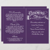 Elegant Purple And White Wedding Ceremony Programs | Zazzle